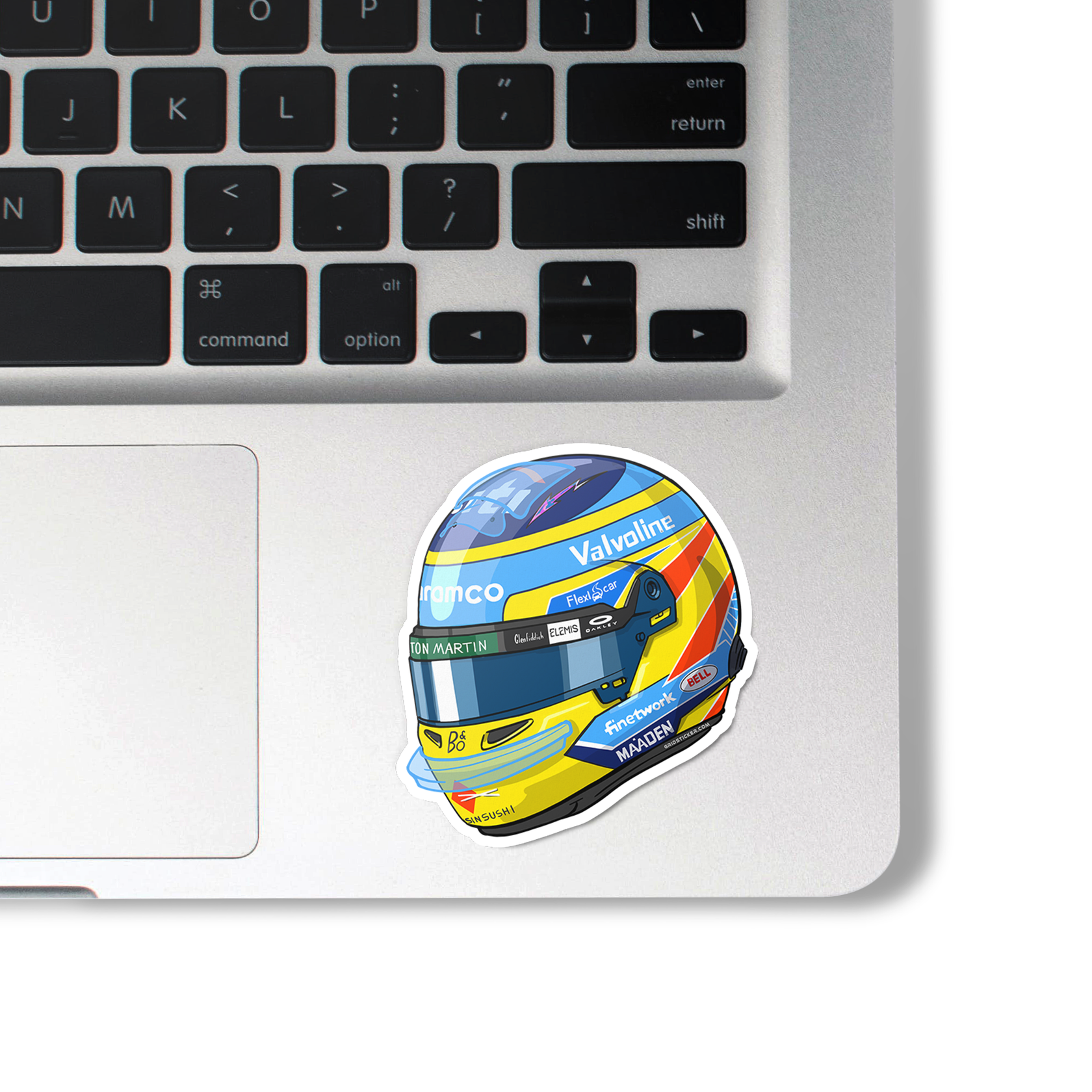 Fernando Alonso 14 Aston Martin Helmet – Grid Sticker