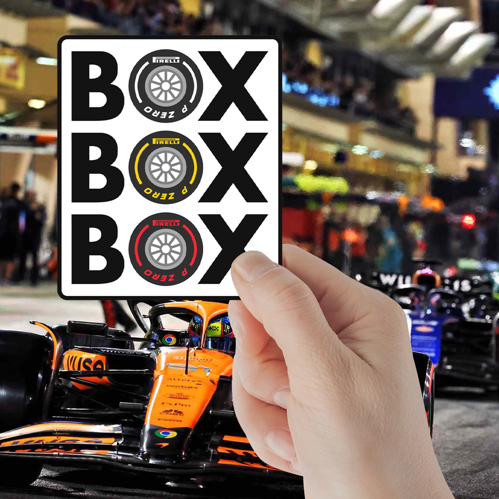 BOX BOX BOX F1 Bumper – Grid Sticker