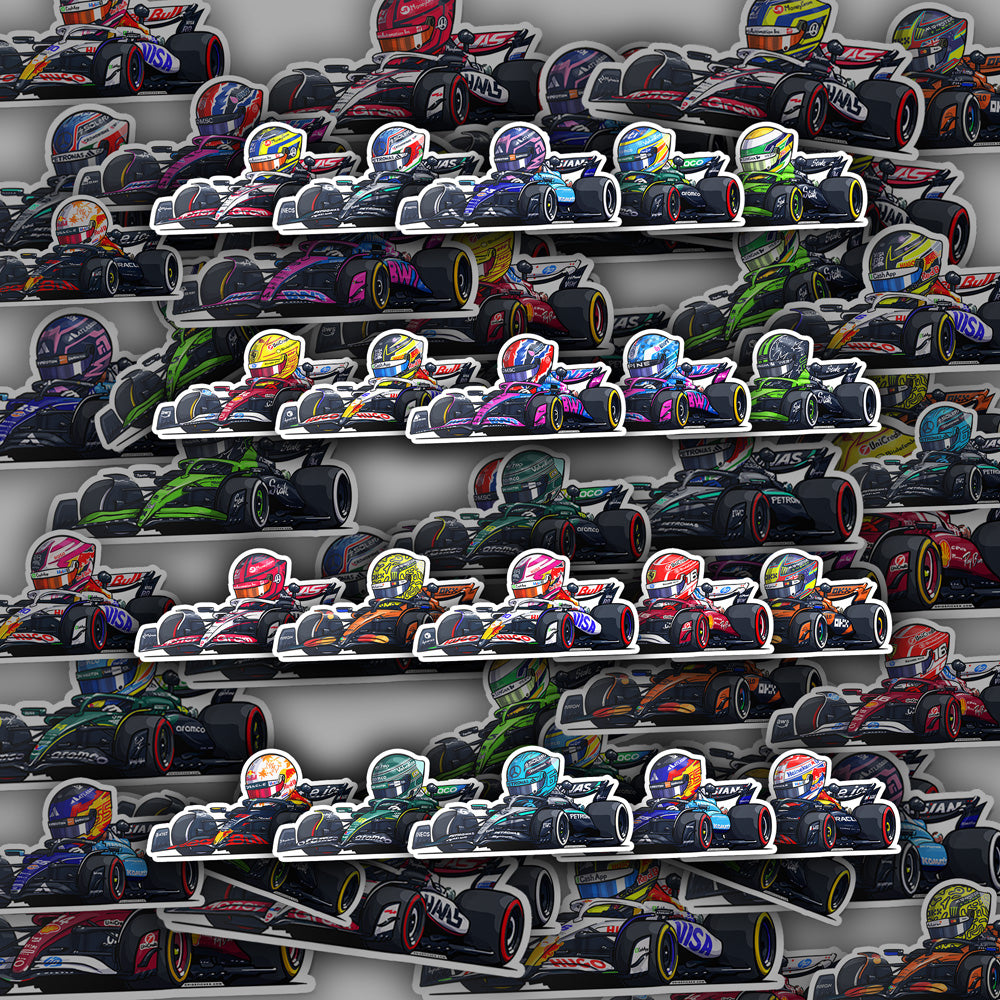 F1 2025 Full Grid 3/4 Profile Bundle – Grid Sticker